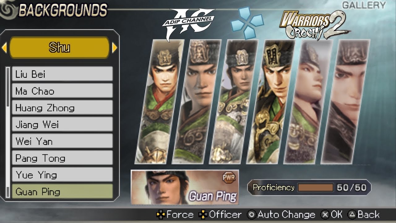 PROFICIENCY GUIDE - GUAN PING • WARRIOR OROCHI 2 PSP - YouTube