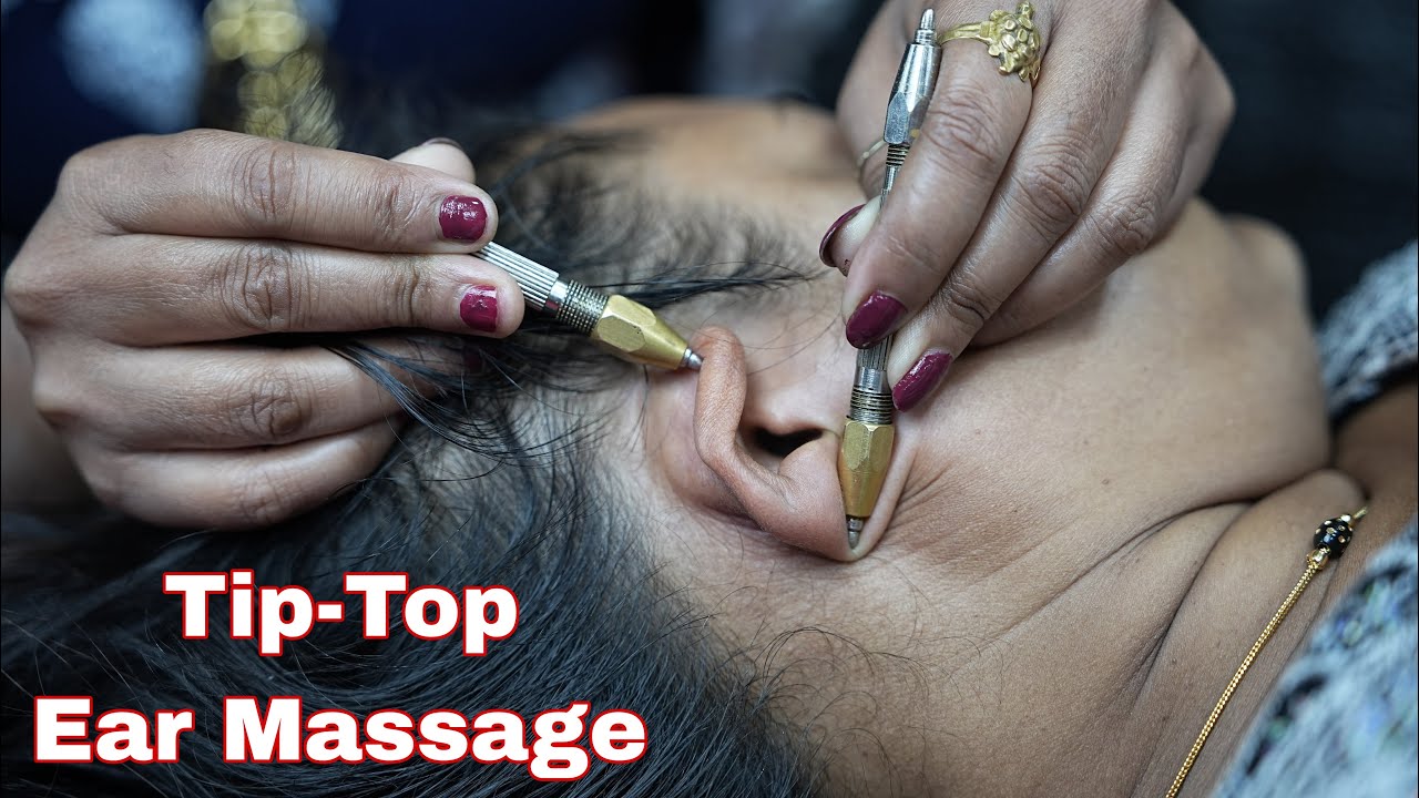 Closeup Female Ear Massage ASMR | Lady Barber Chaitali Doing Ear ...
