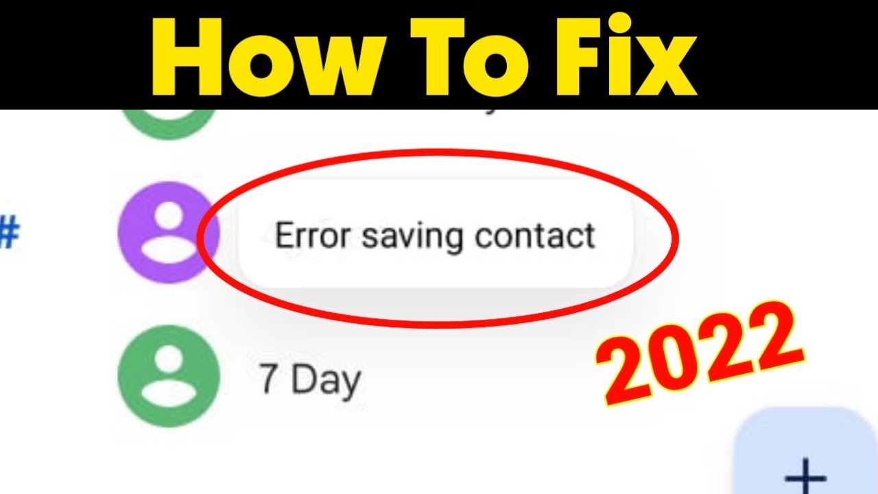 how to fix error saving contact || error saving contact delete kaise ...