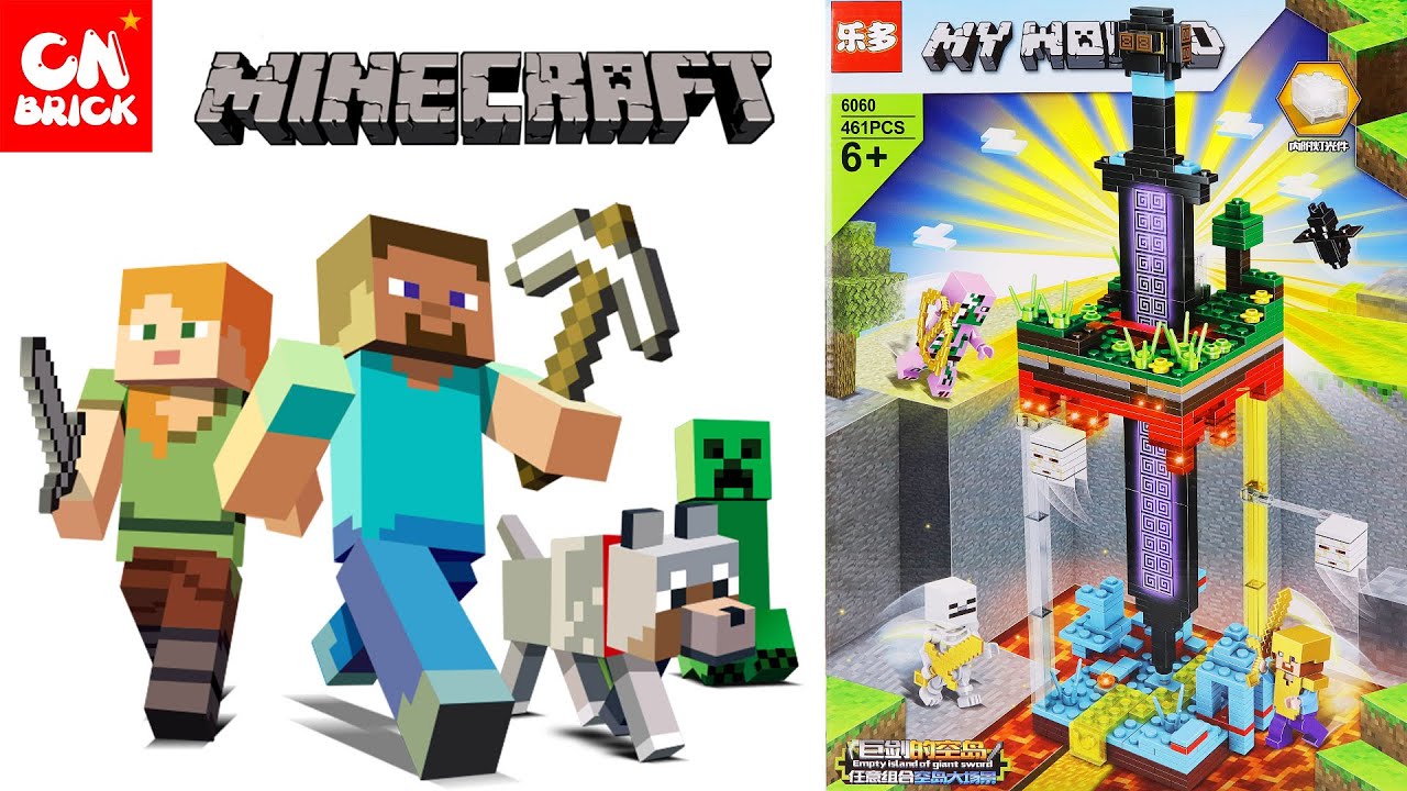 Unoffical LEGO MINECRAFT GIANT SWORD 6060 UNOFFICAL LEGO SPEED BUILD ...