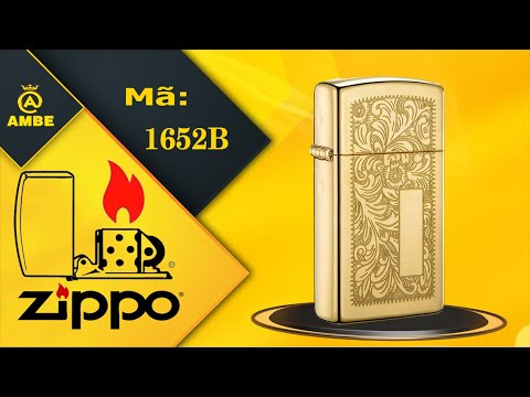 Bật lửa Zippo 1652B Slim Venetian Brass hoa văn | Zippodep.vn - YouTube