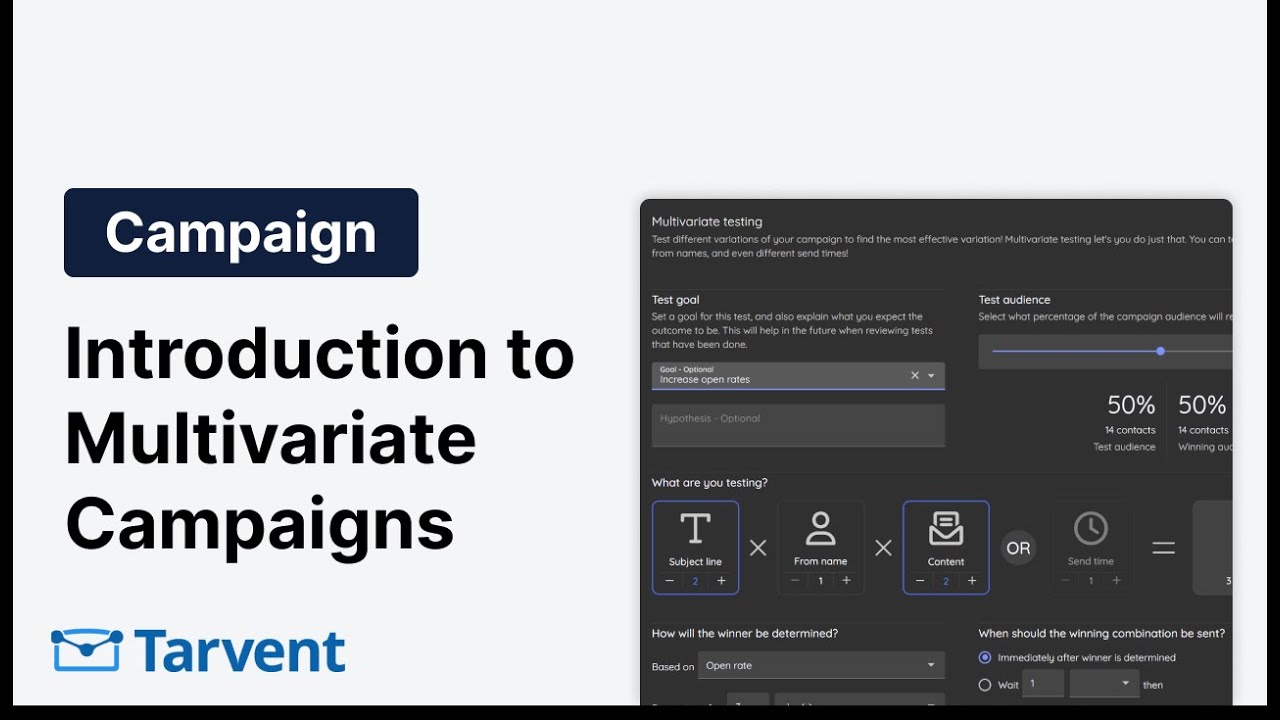 Tarvent: Introduction to Multivariate Campaigns - YouTube
