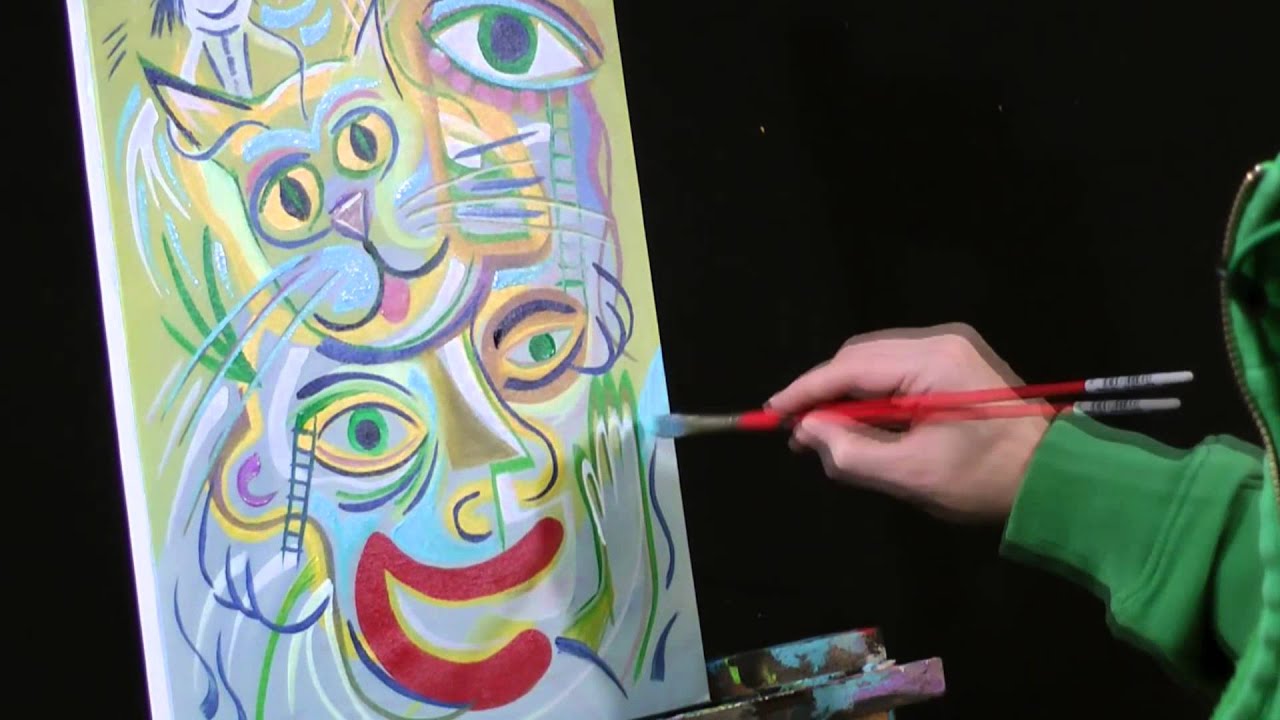 ACRYLIC PAINTING TIME LAPSE Playtime Creative CAT ART by RAEART - YouTube