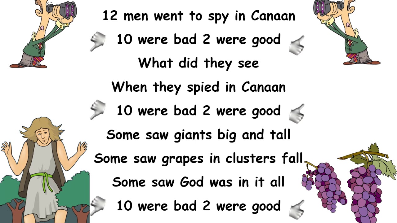 12 men went to spy in Canaan - Sunday School Chorus - YouTube