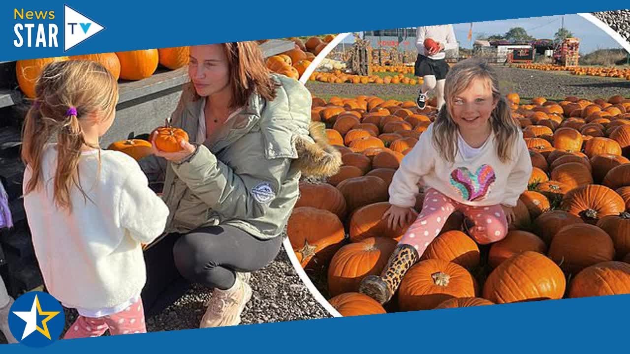 Ferne McCann enjoys a day out at the pumpkin patch with her daughter ...