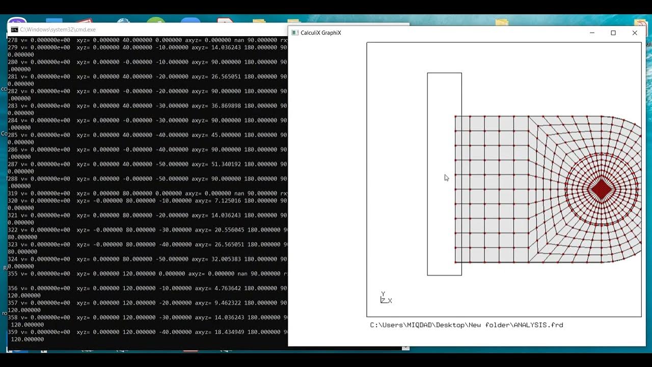 CalculiX (CGX) how to constraint nodes in CGX window - YouTube