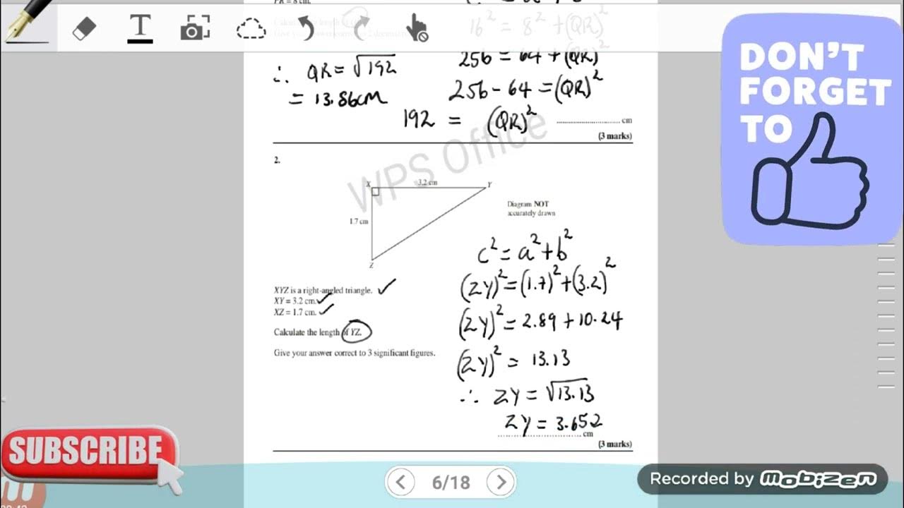 PRACTICE QUESTIONS USING THE PYTHAGORAS THEOREM - YouTube