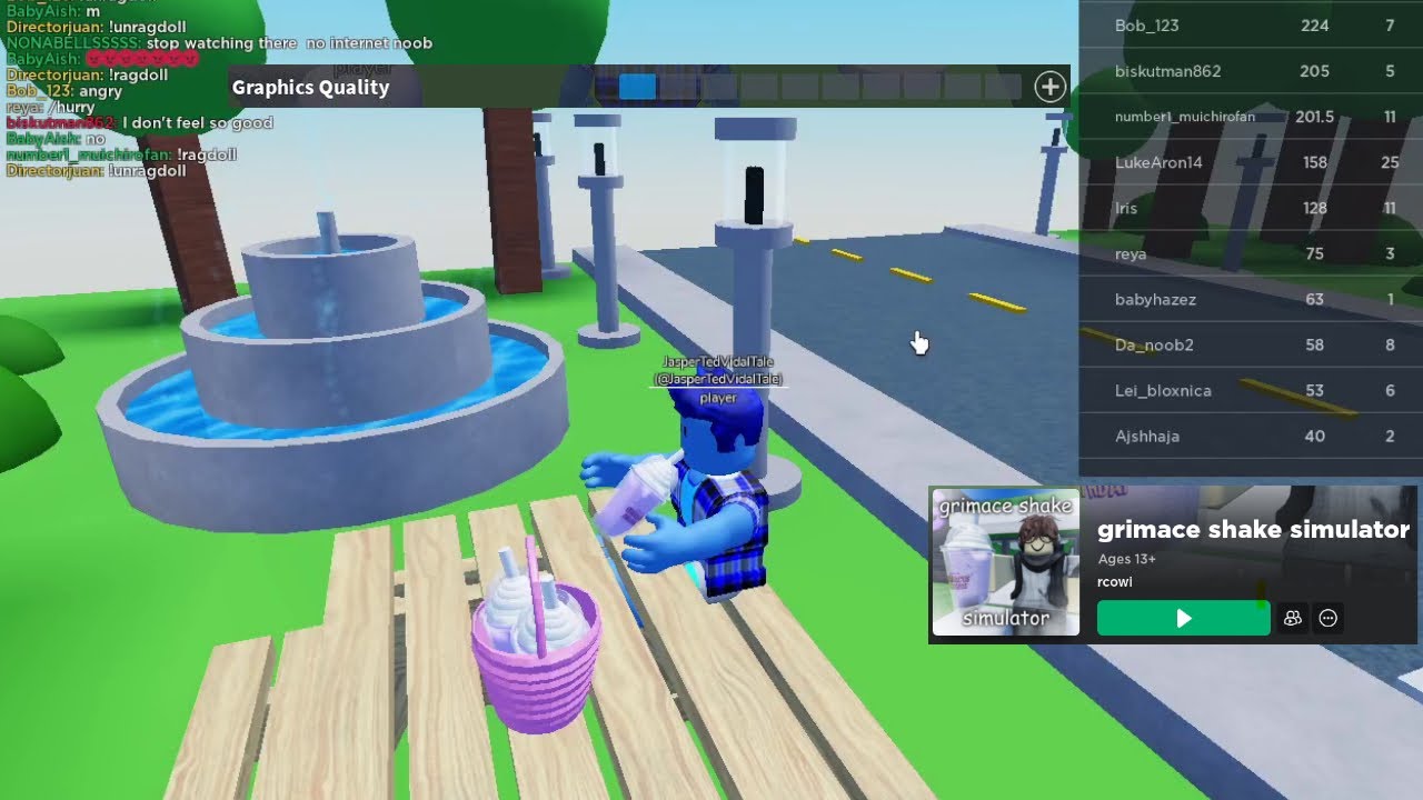 Roblox Experience: grimace shake simulator By luc [Graphics Quality: 1 ...