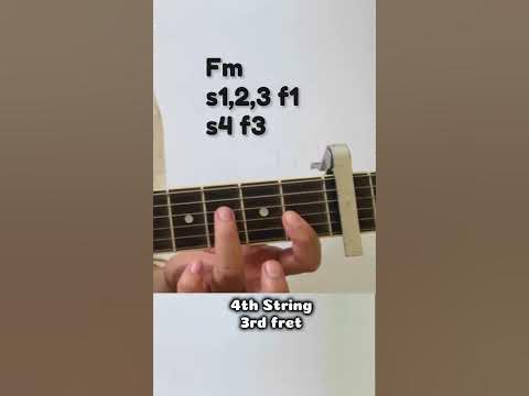 Chord Fm (F minor) Easy Version - Tutorial Guitar #easychords #chords # ...