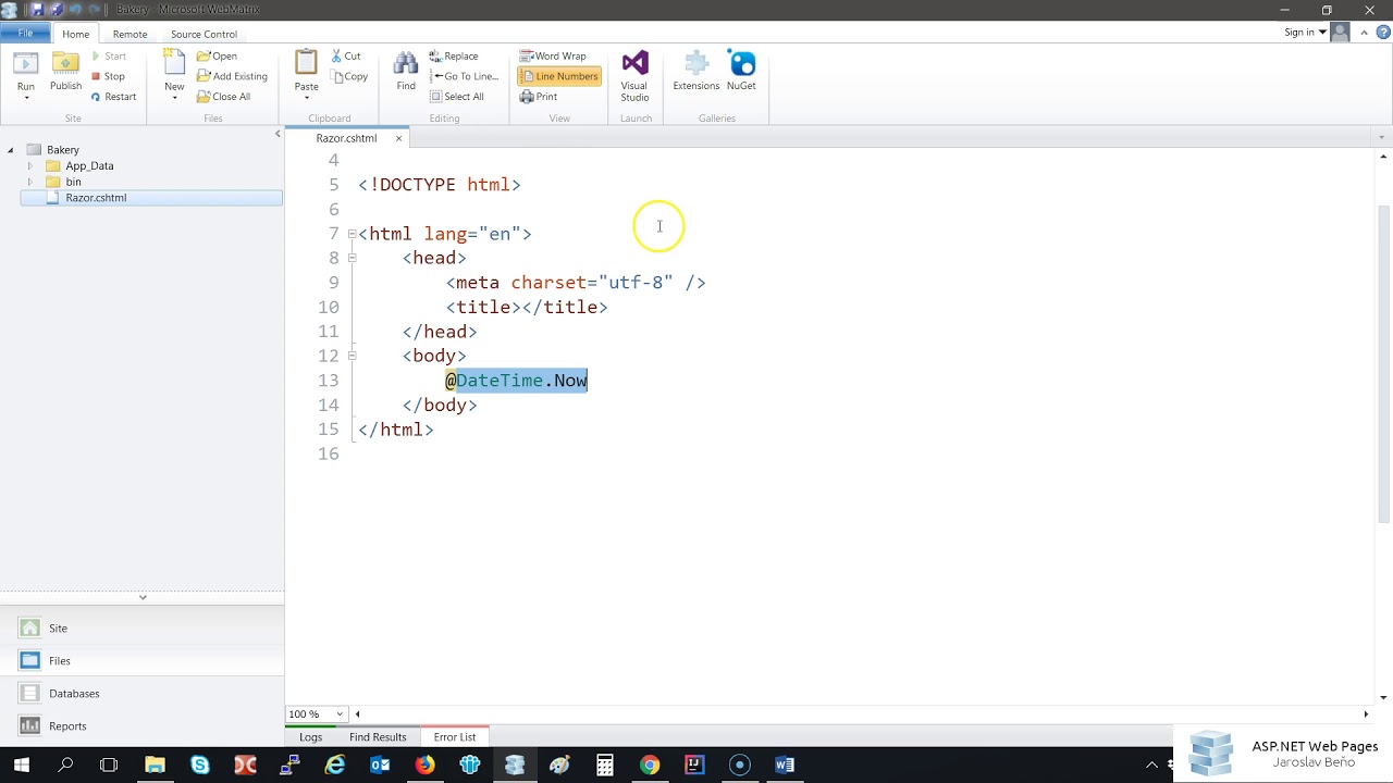 ASP.NET Web Pages - Razor syntax - Inline výrazy || online kurz - YouTube
