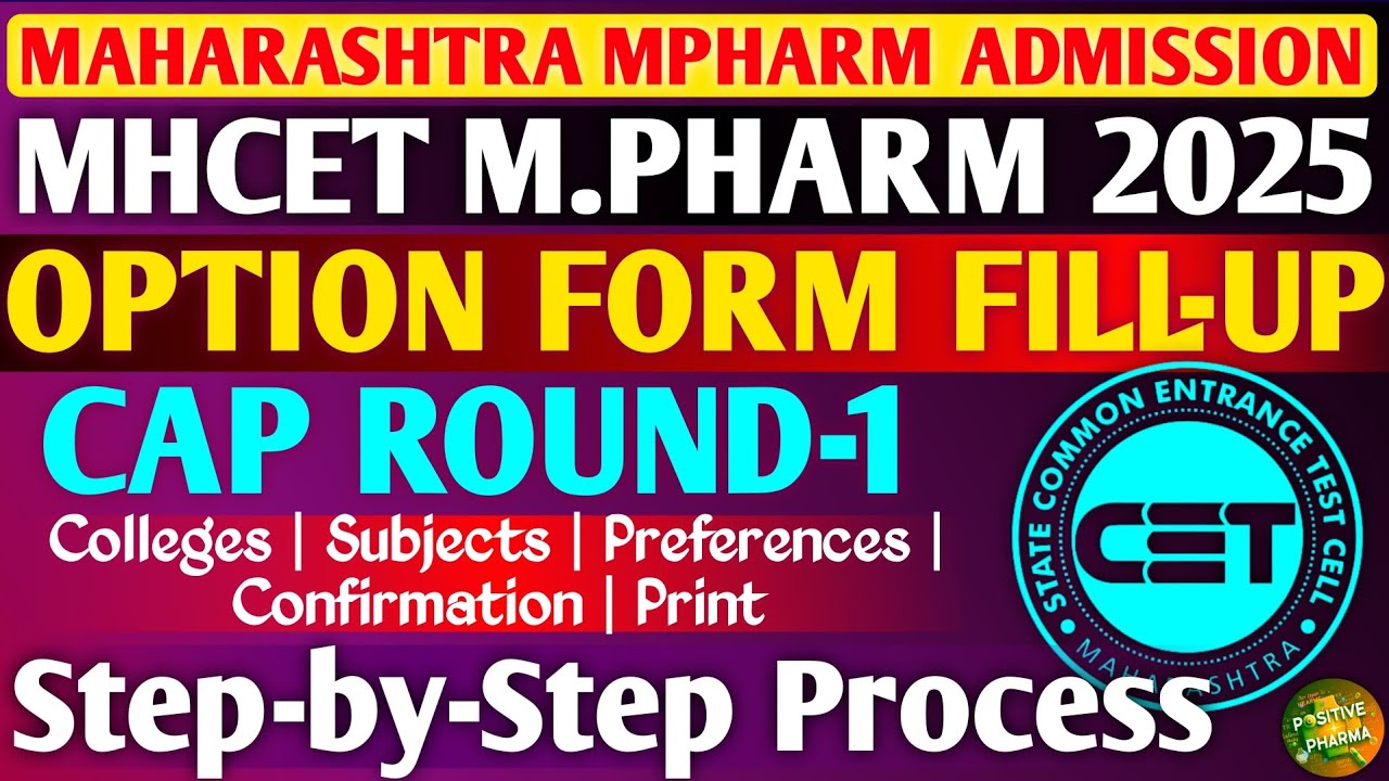 Maharashtra MPharm Admission 2025 | Option Form Filling Starts | CAP ...