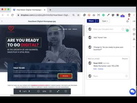 How to add comments to an image uploaded in Dropbox. - YouTube