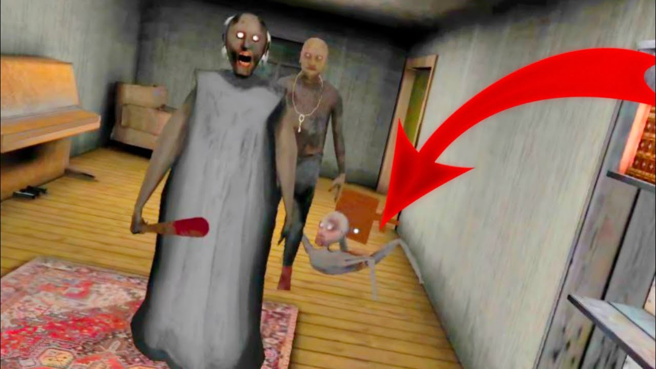 SLENDRINA BABY OUTSIDE THE CAGE IN GRANNY CHAPTER 2 HOUSE - YouTube