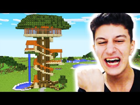AĞAÇ EV YAPMAYA BAŞLADIM 😂 Minecraft 19