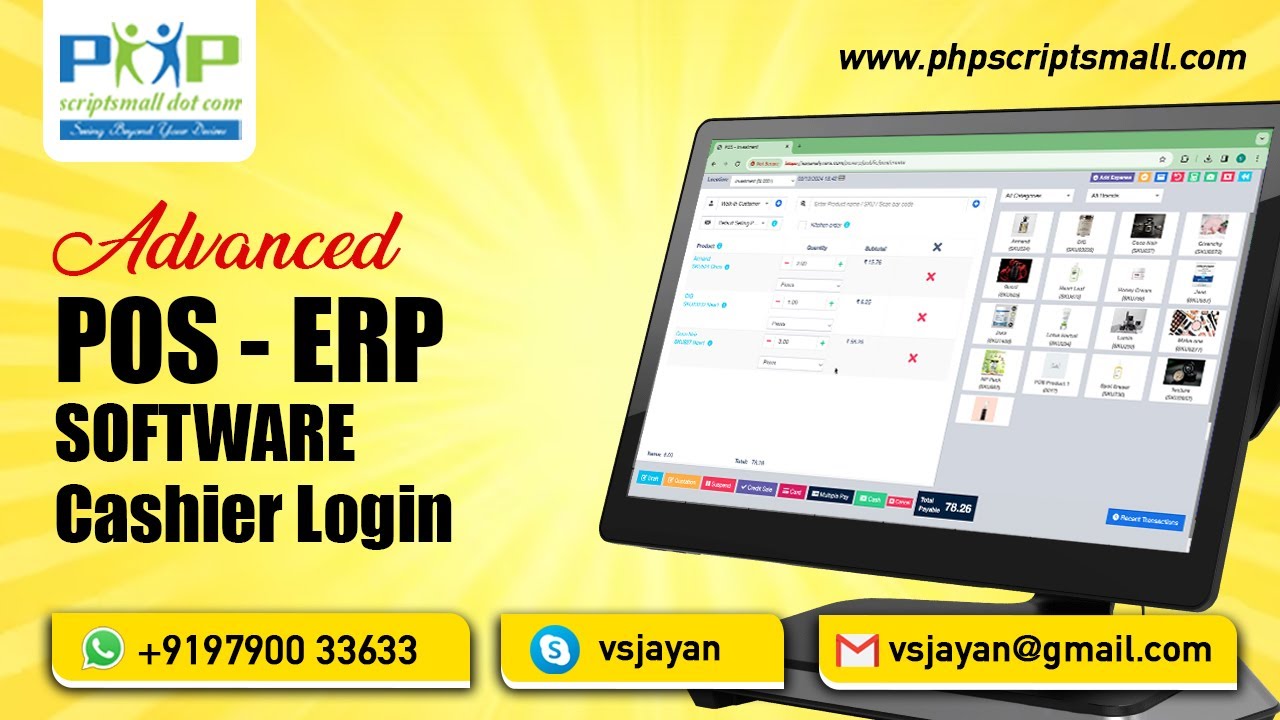 Readymade Advanced POS ERP Software Cashier Login 2024 Technical Video ...