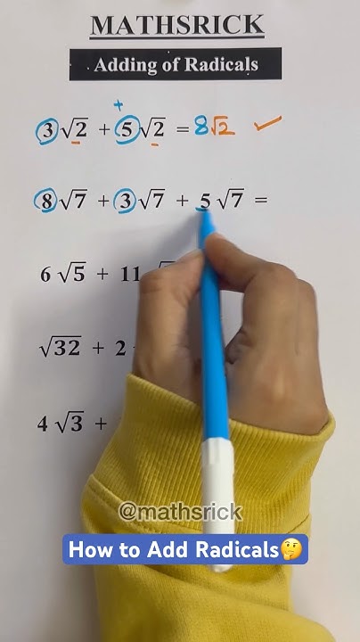 Adding Radicals | How to Add Radicals | MATHSRICK #radical #surds # ...