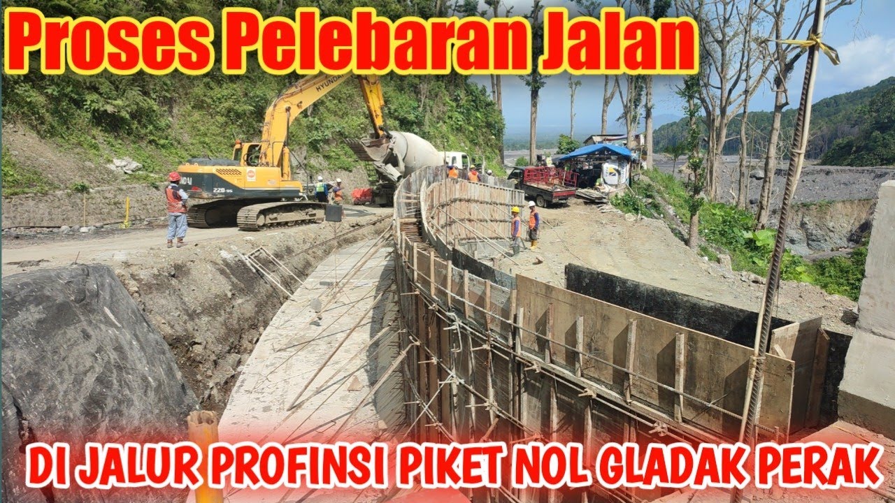 🔴 PELEBARAN JALAN⁉️ PROSES PENGECORAN BETON BERRIER JALUR PROFINSI ...