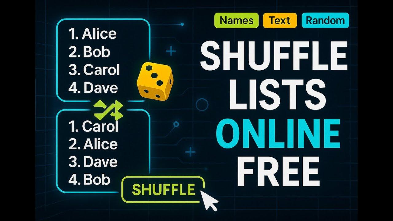 Randomize List Online Free Shuffle Names and Text - YouTube