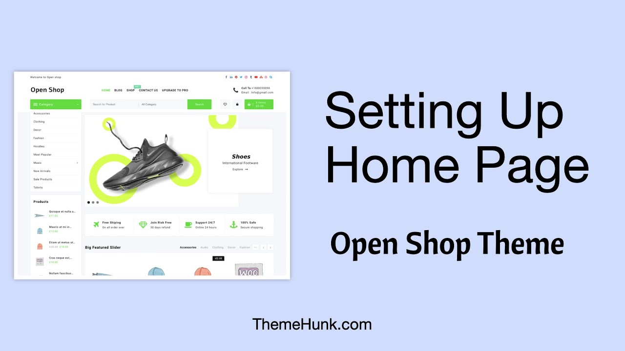 Setting Up Home Page - Open Shop Theme - YouTube