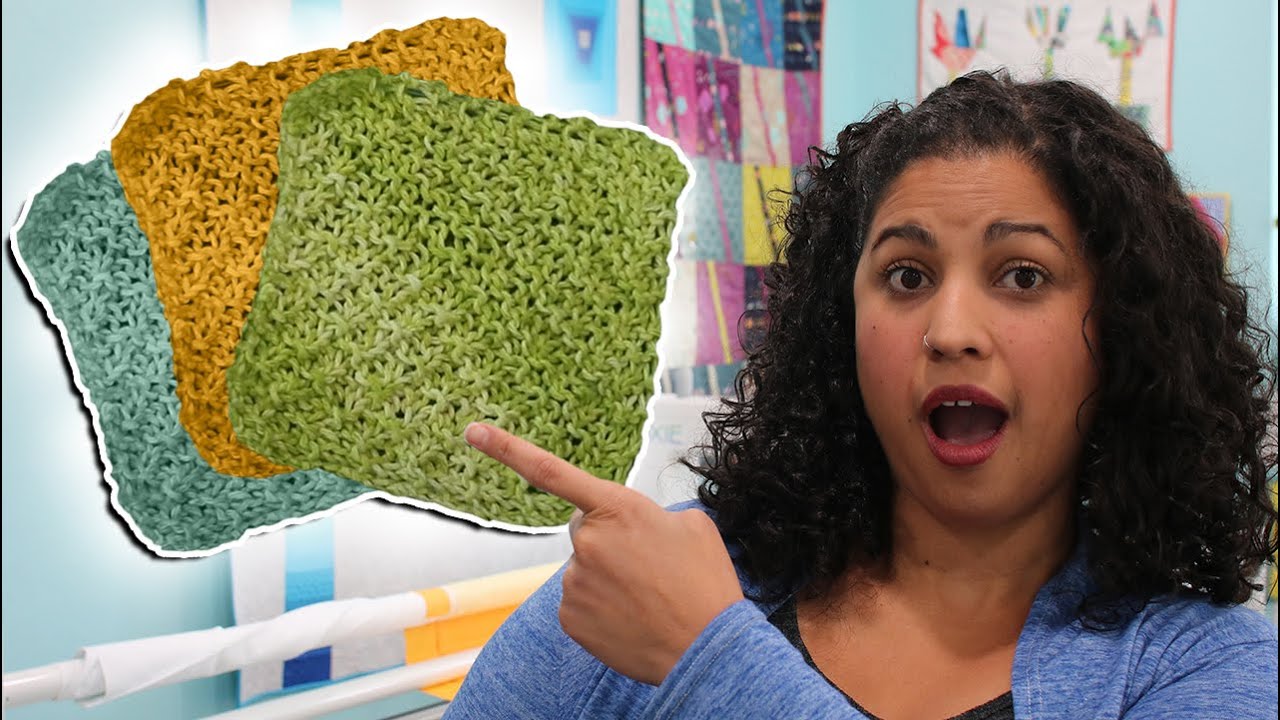 Knitting a Dishcloth or Washcloth- with Crafty Gemini - YouTube