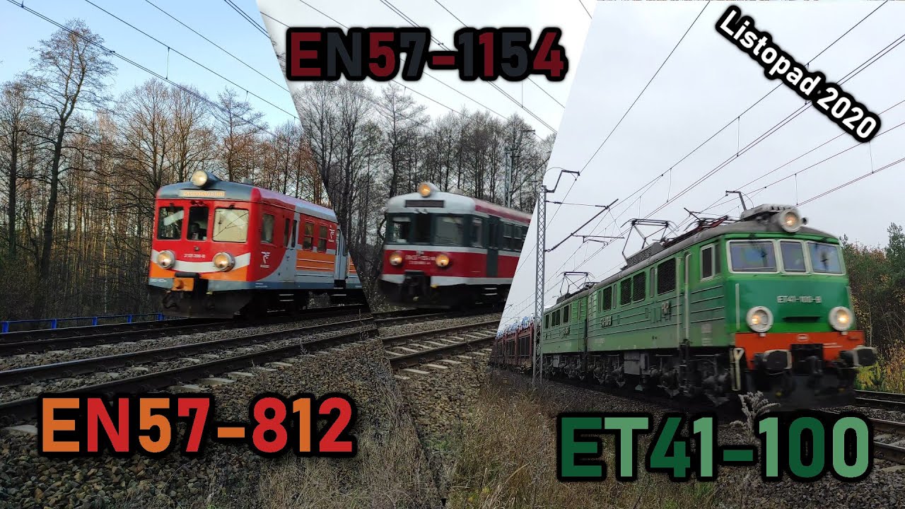 Pociągi nad rzeczką [PKPC,PKPIC,PREG] |EN57-1154| - YouTube