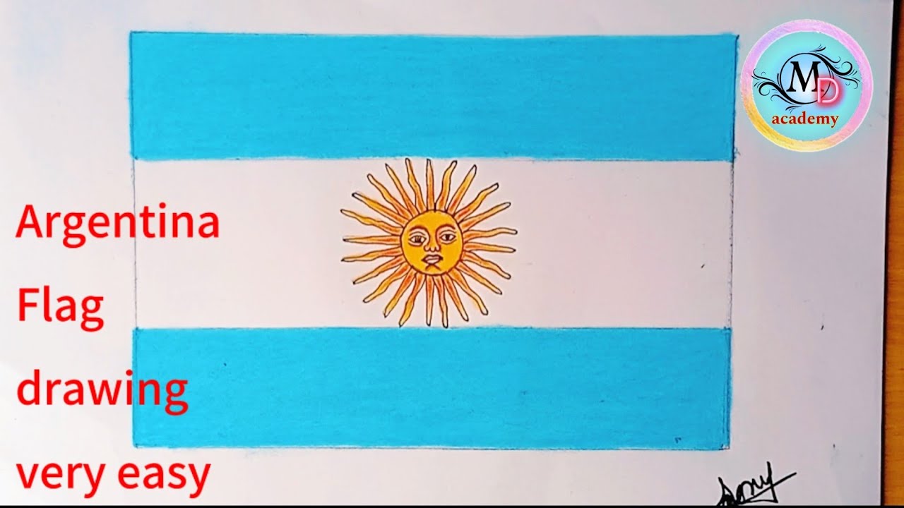 How to draw Argentina flag easy step by step |Art tutorial | flag ...