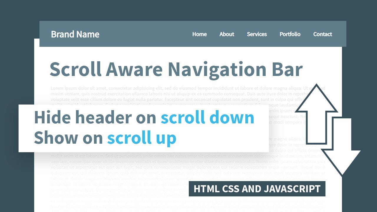 Hide Header On Scroll Down Show On Scroll Up Html Css And Javascript Youtube