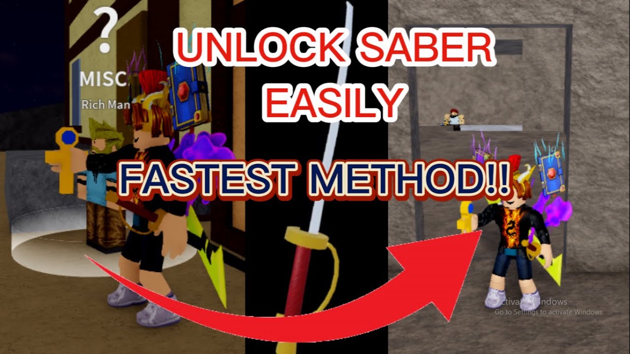 Easiest method to unlock saber sword in bloxfruit || I did shanks ...