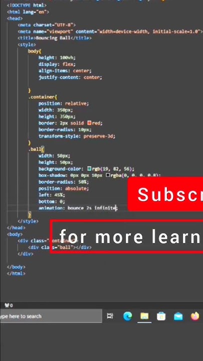 Html And Css Bouncing Ball Animation Html Css Cssanimation Webdevelopment Html5 Youtube 0401