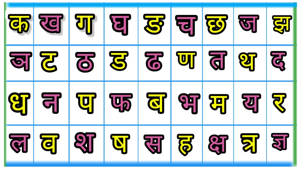 “Colorful Hindi Alphabets | Learn Ka Kha Ga Gha in Fun Way | Nilu Study ...