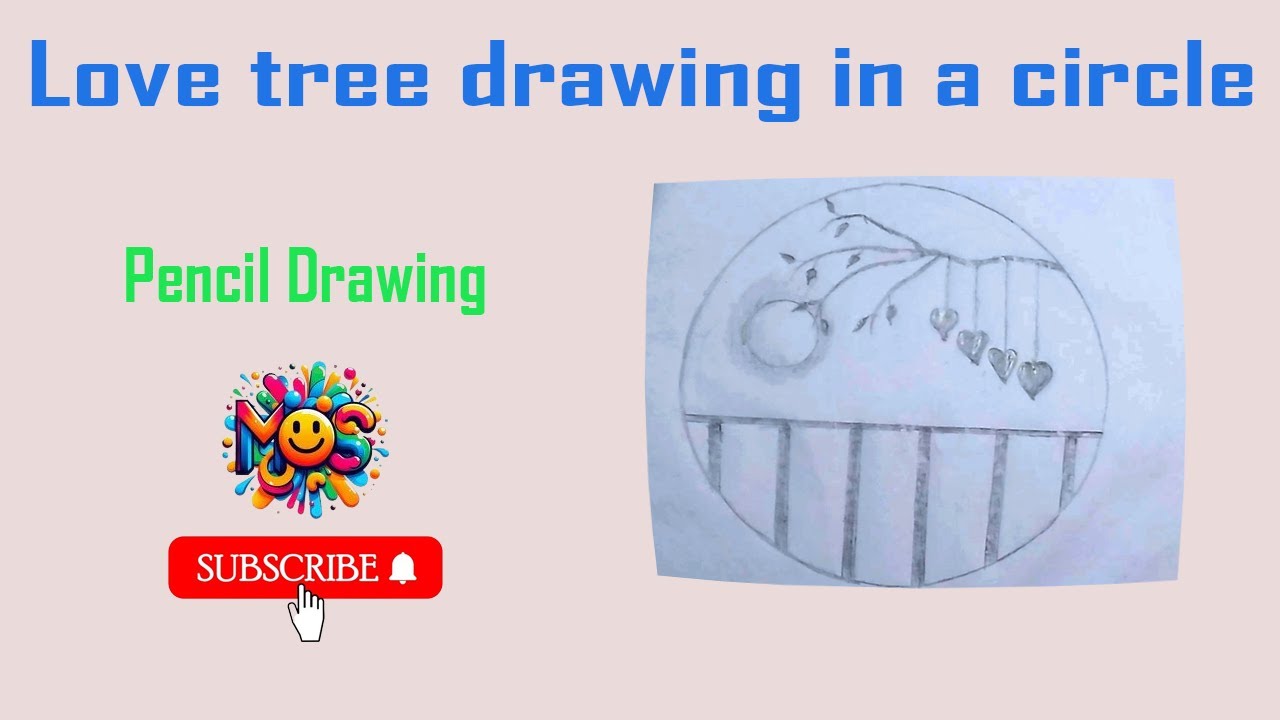 Love tree drawing in a circle || Easy to draw for a beginner || Pencil ...