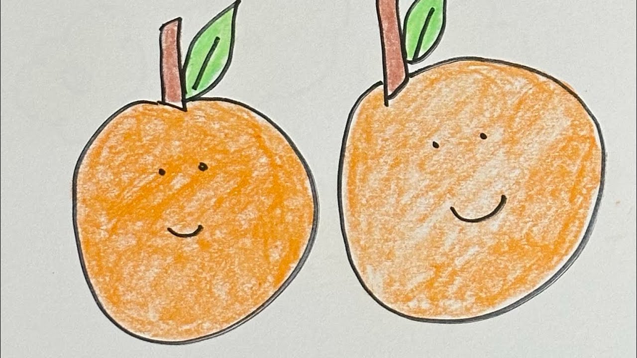Numbers learning with drawing and coloring |Number 2 | Two Oranges 🍊 🍊 ...