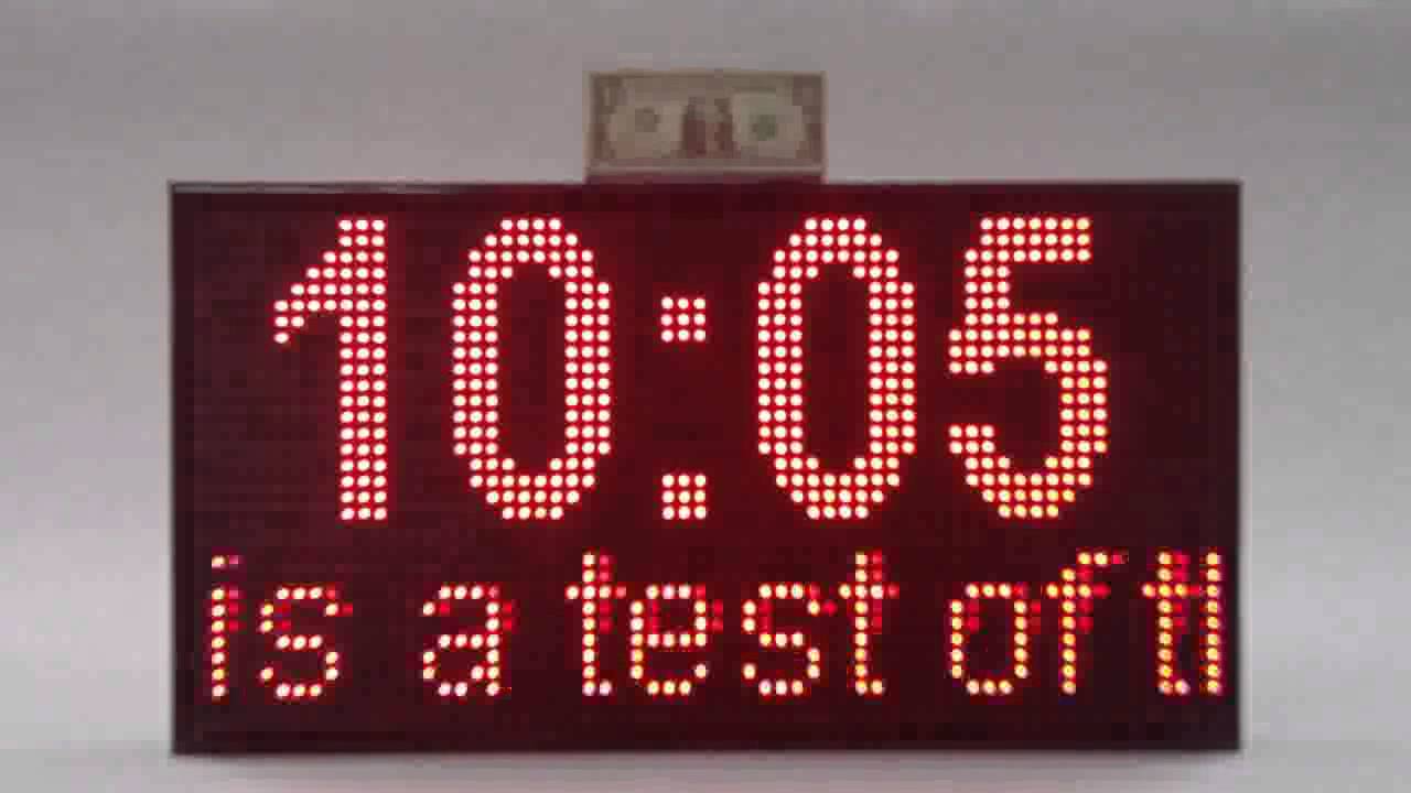 BRG's Message Clock Model MC10-2x2-R 10 Pitch, Red LED, Moving Message ...