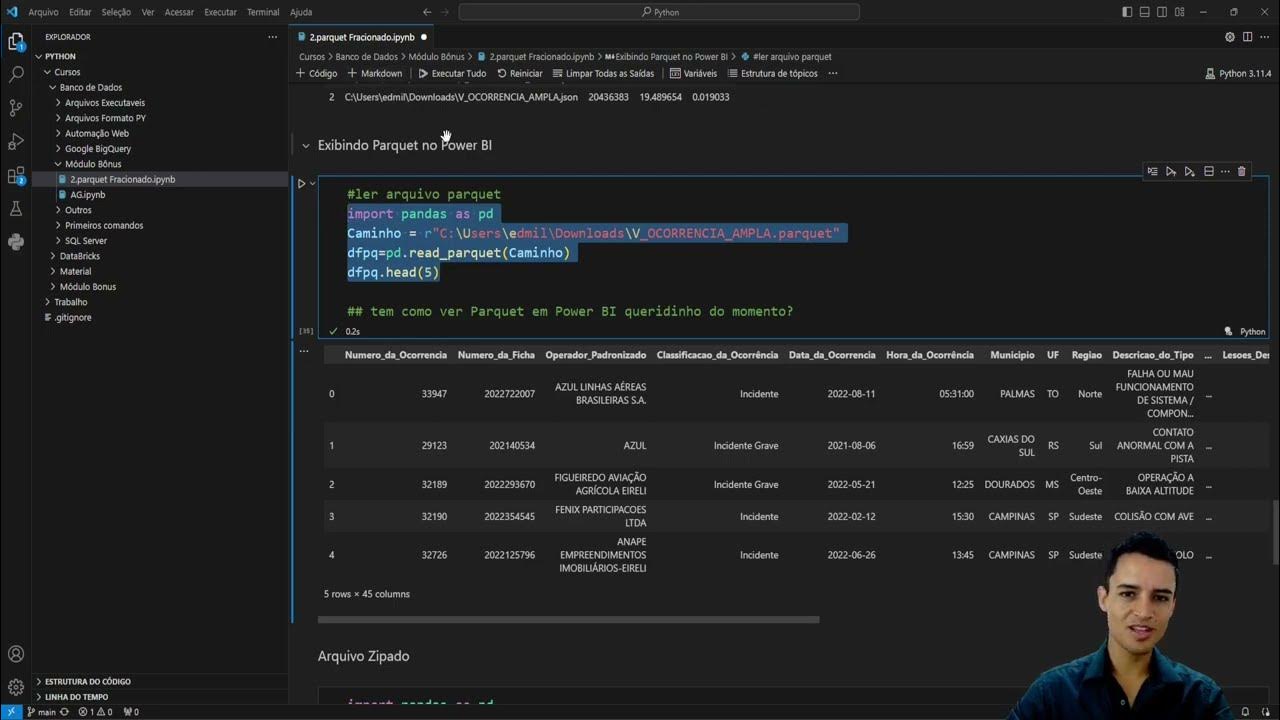importando Arquivo Parquet no Power BI - Python e Power Bi- Python ETL ...
