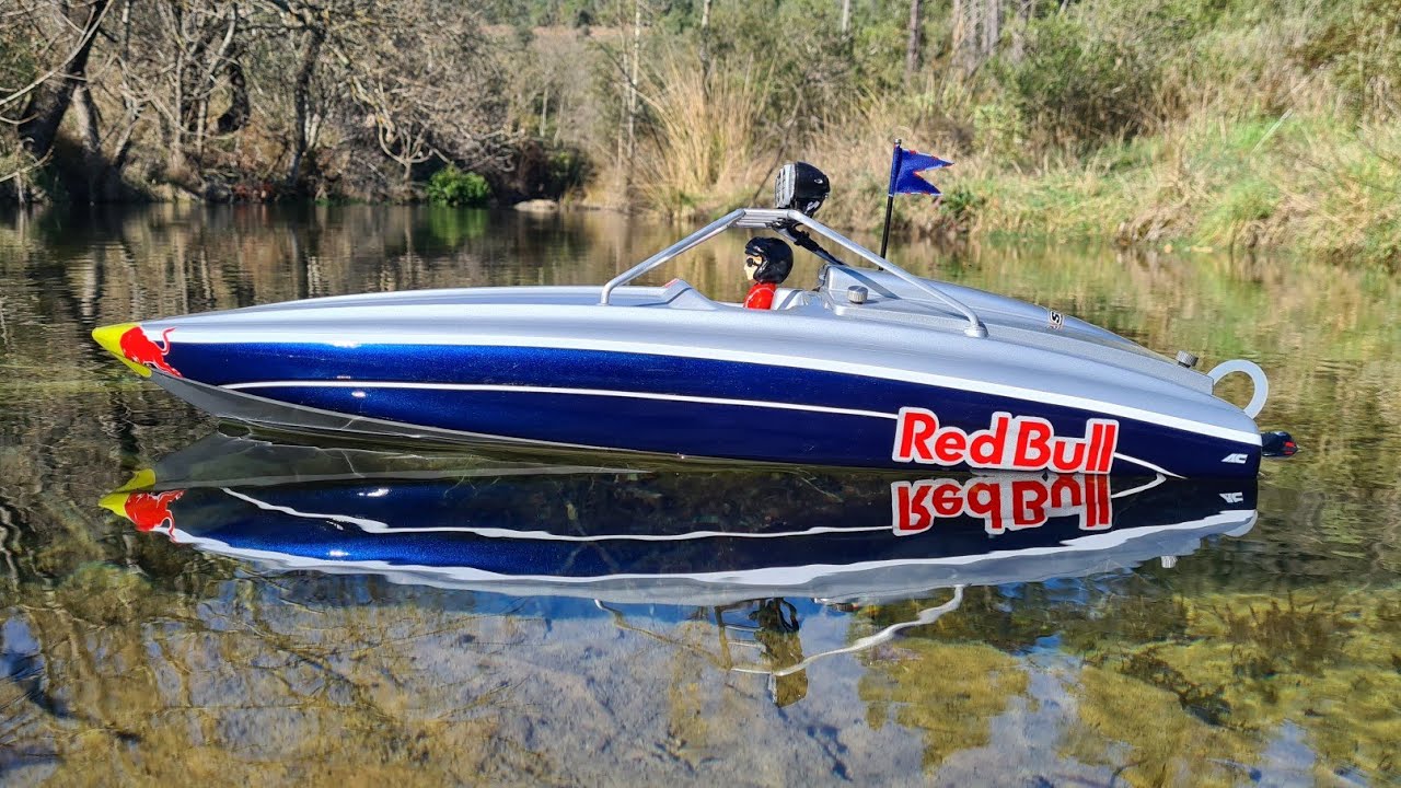 test proboat river jet 23 jet boat rc red bull paint job custom after ...