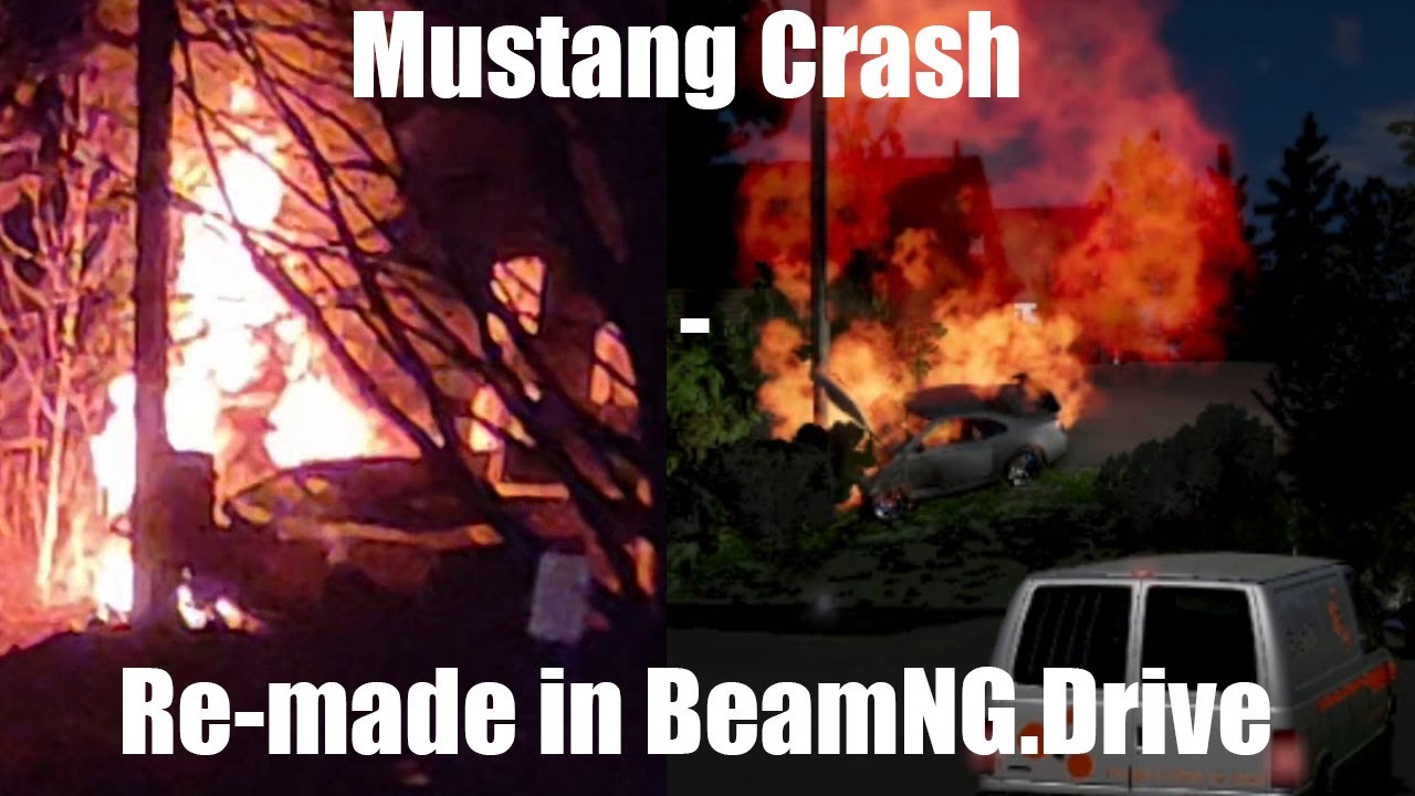 Mustang Crash + Fire : Re-made in BeamNG.Drive | BeamNG.Drive - YouTube