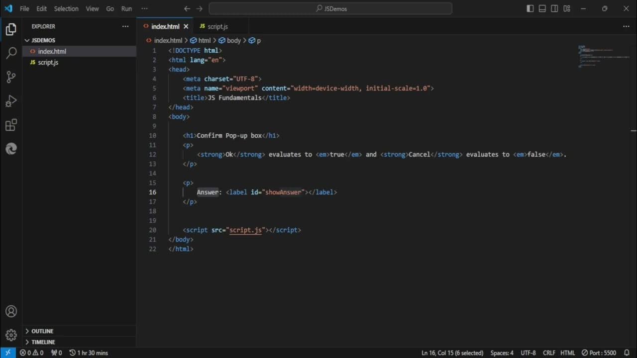 JavaScript Fundamentals | Lesson 3 | Pop up boxes - YouTube