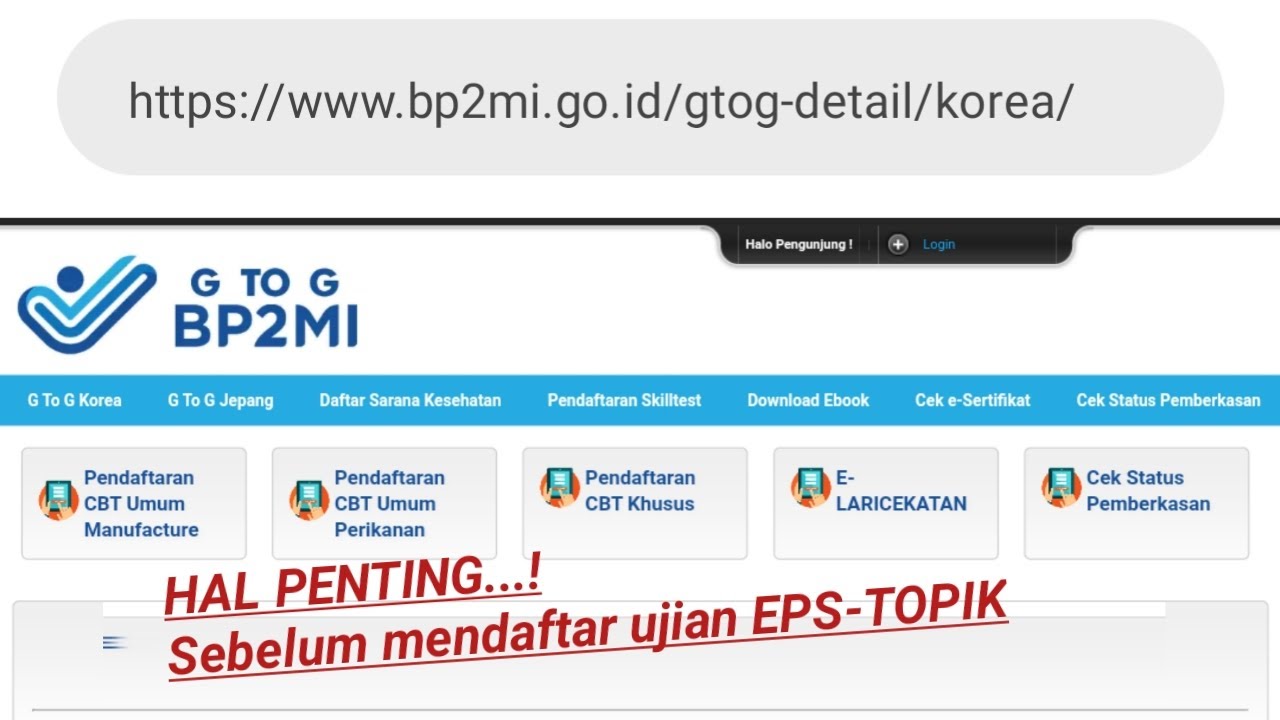 Hal Penting sebelum mendaftar Ujian EPS-TOPIK | G To G Korea #kerjakekorea #epstopik #bp2mi ...