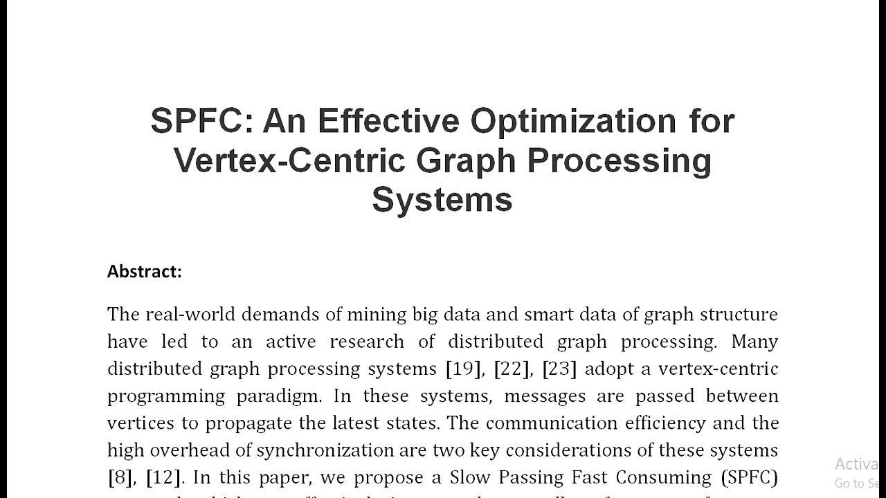SPFC An Effective Optimization for Vertex Centric Graph Processing Systems - YouTube