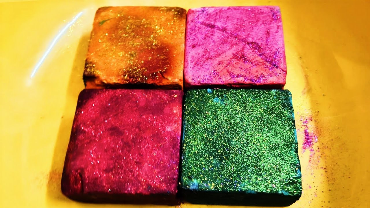 Vibrantly Dyed Fresh Blocks Crush Treat • Four Colours Four Extremely ...