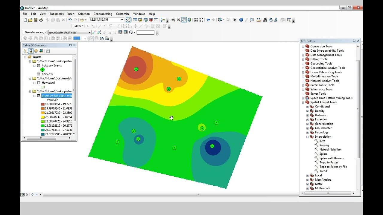 IDW Spatial analysis ArcGis 10.8 Tutorial Groundwater Depth Hawassa ...