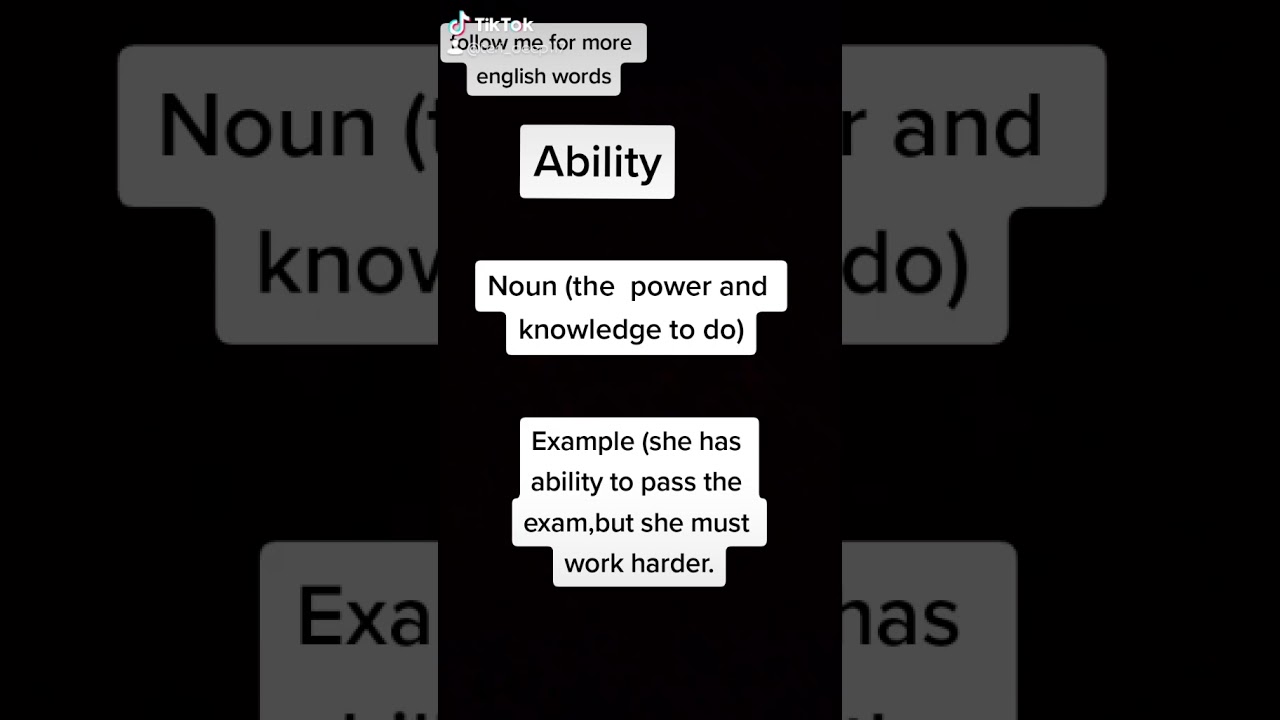English words📗 Ability - YouTube