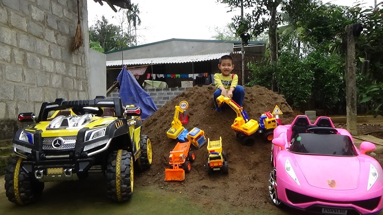 Backhoe Loader for Children - Backhoe vs Excavator, Bulldozer, Toy ...