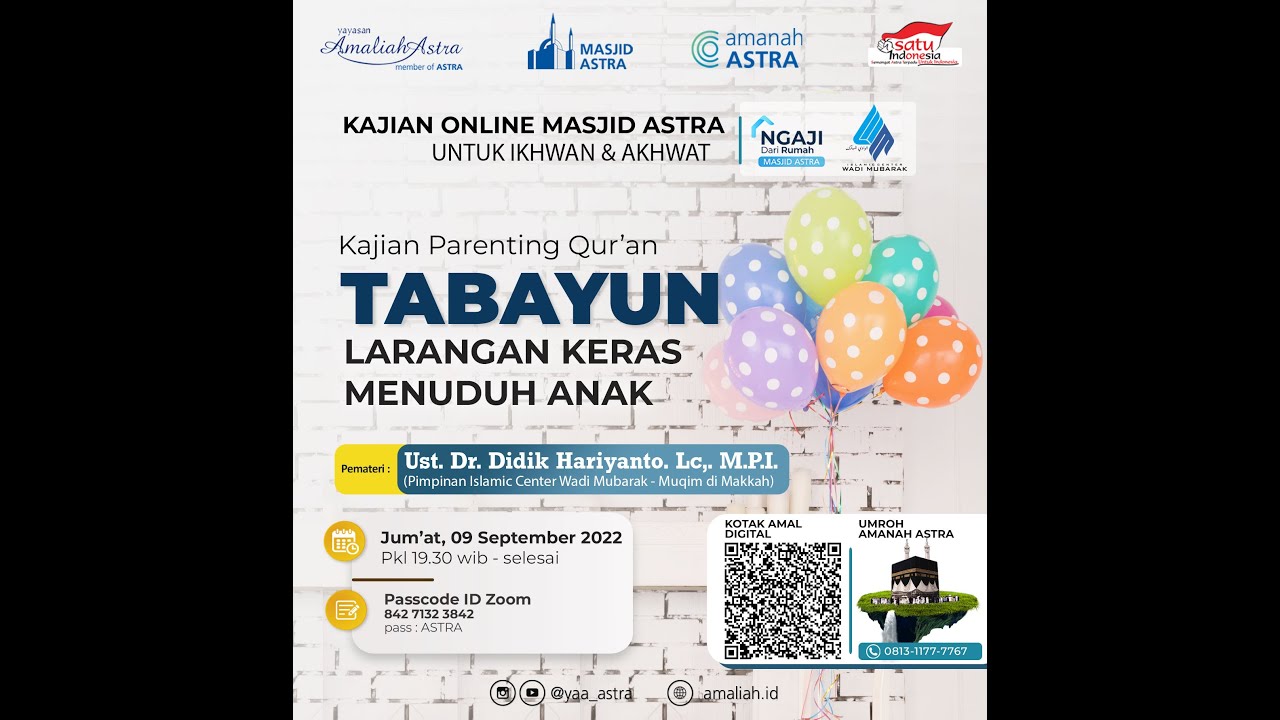 Kajian Parenting Qur'an Masjid Astra | Tabayun Larangan Keras Menuduh ...