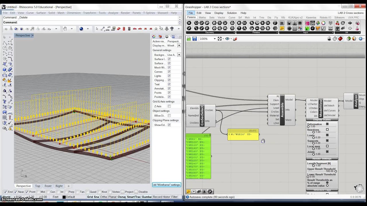 Lab 2 Karamba Pt 3 Manual Cross section selection - YouTube
