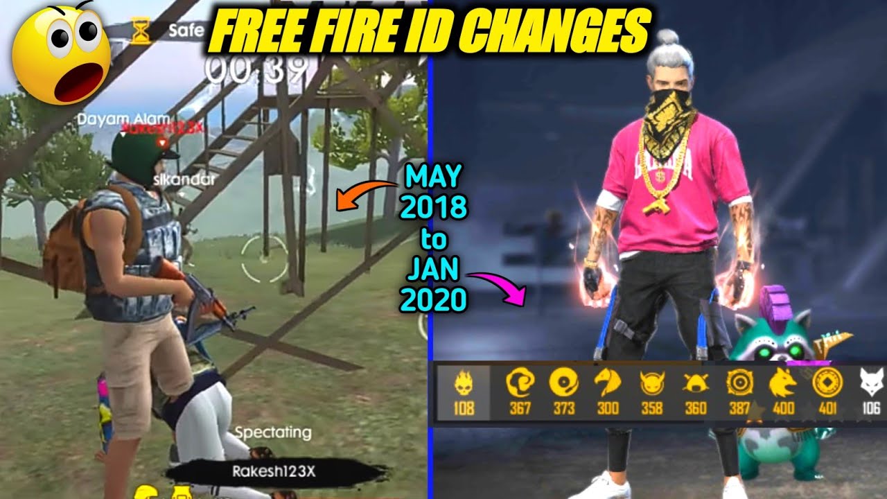 FREE FIRE OLD ID CHANGES 😱 FROM MAY 2018 to JAN 2021 || ID KAISE ...