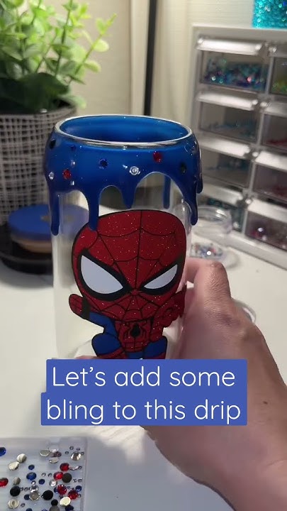 Spider Man Drip Glass Spiderverse Rhinestones Spiderman Crafty Youtube
