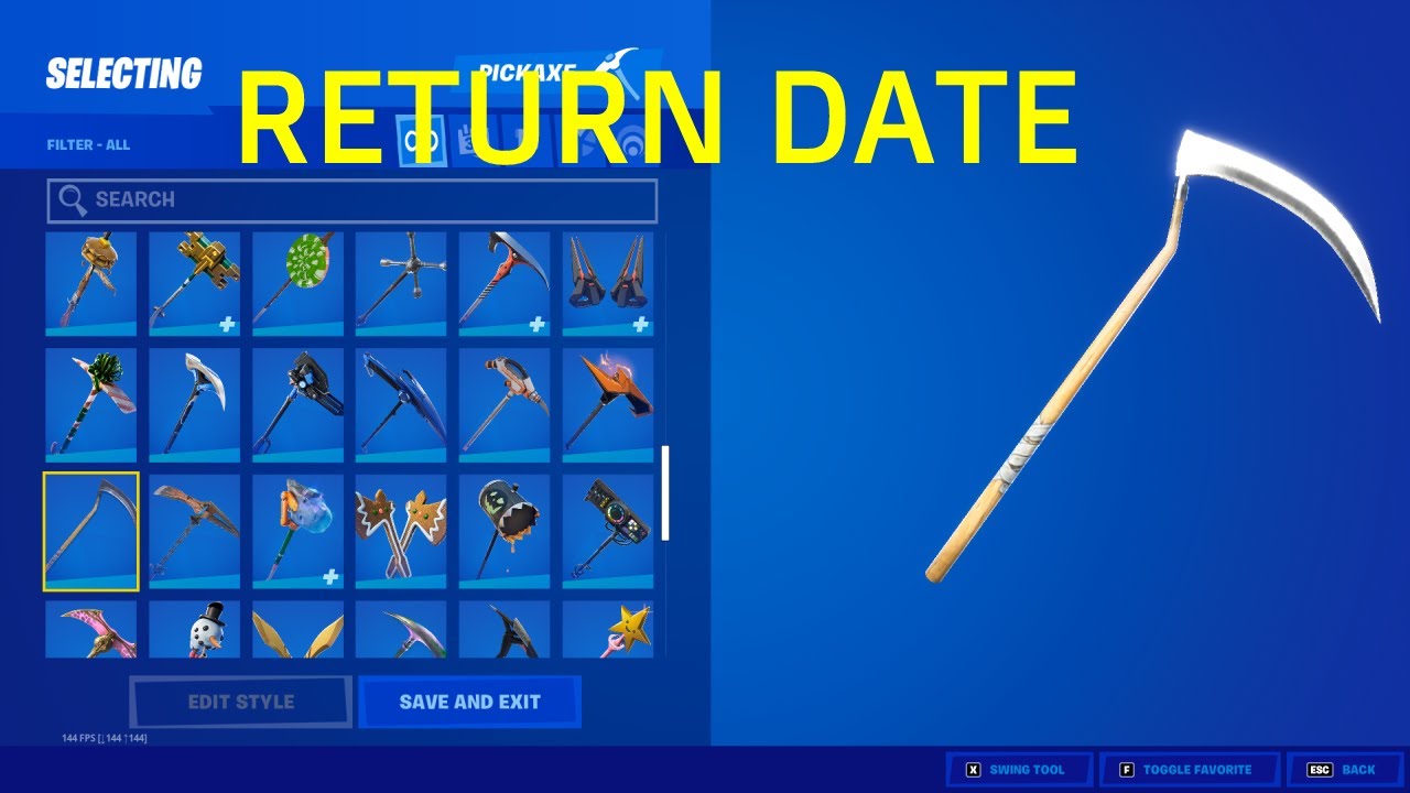 REAPER PICKAXE CONFIRMED RETURN RELEASE DATE in Fortnite Item Shop ...