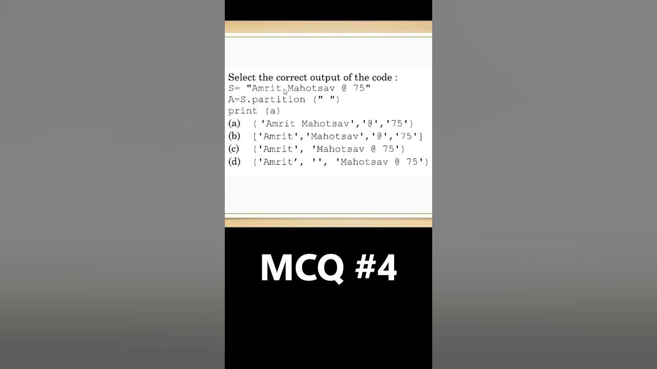 MCQ #4 |Python MCQs| CBSE Class 12|Computer Science| Important Python MCQs #class12 # ...