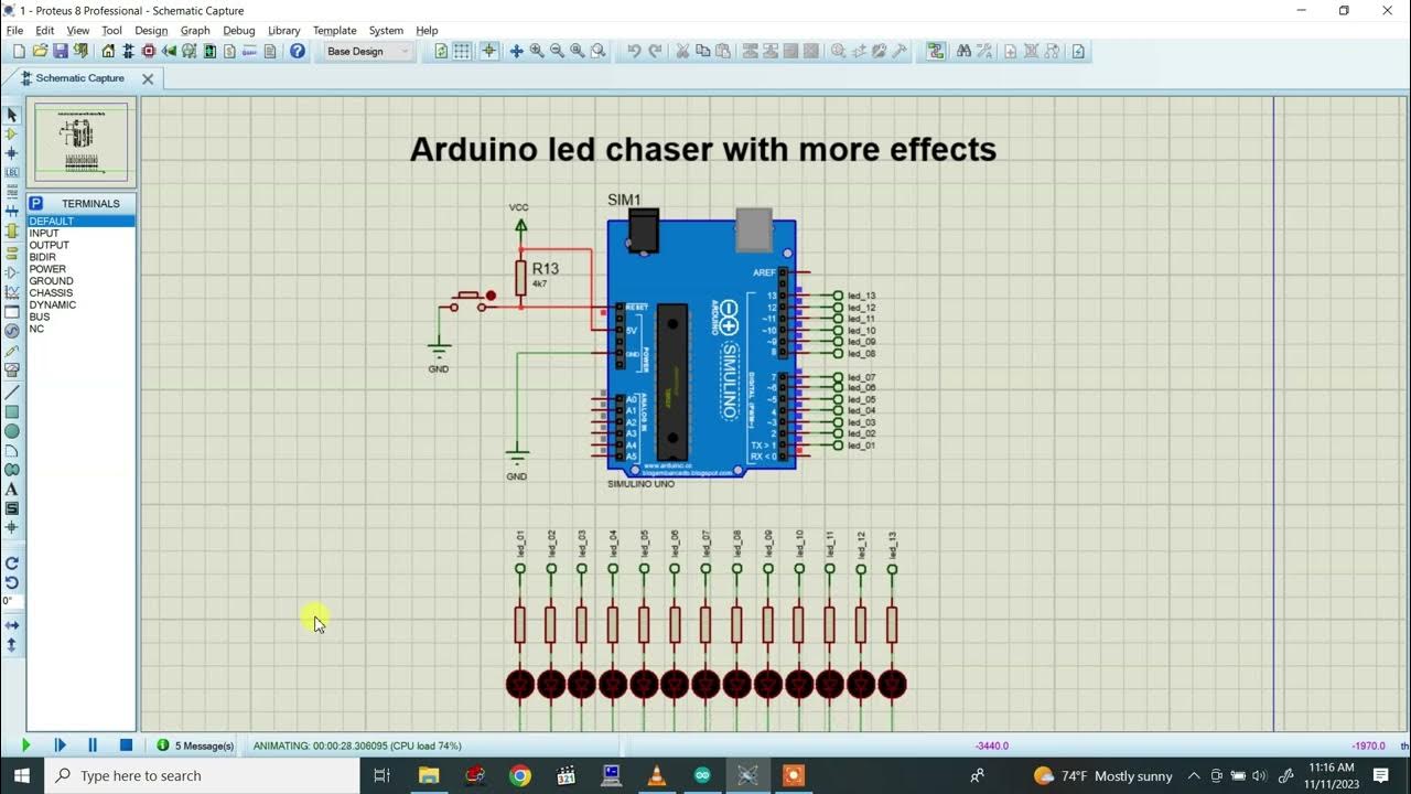 Arduino Tutorial - 03 (Multi Effects 13 Channel LED Light Chaser) - YouTube